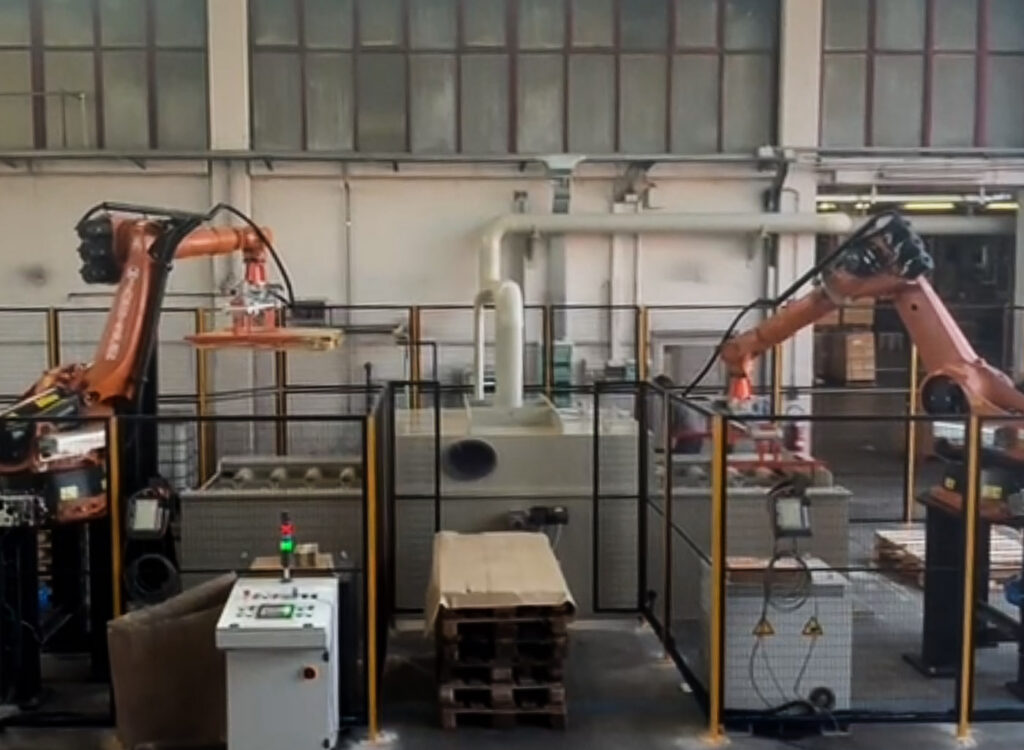 Automatic pallet chemical shower station - Global Wood Machines